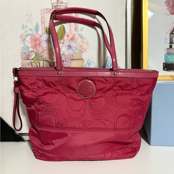 Coach | Bags | Coach Signature Stitch Nylon Tote Bag | Poshmark